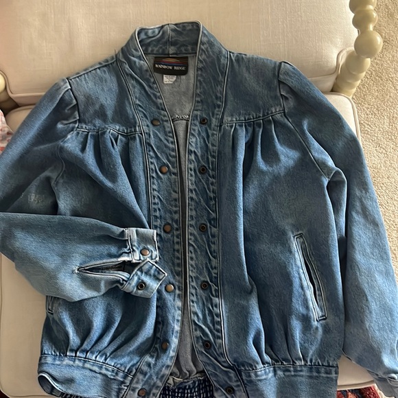 Jackets & Coats | Vintage Pleated Denim Jacket Gorgeous | Poshmark